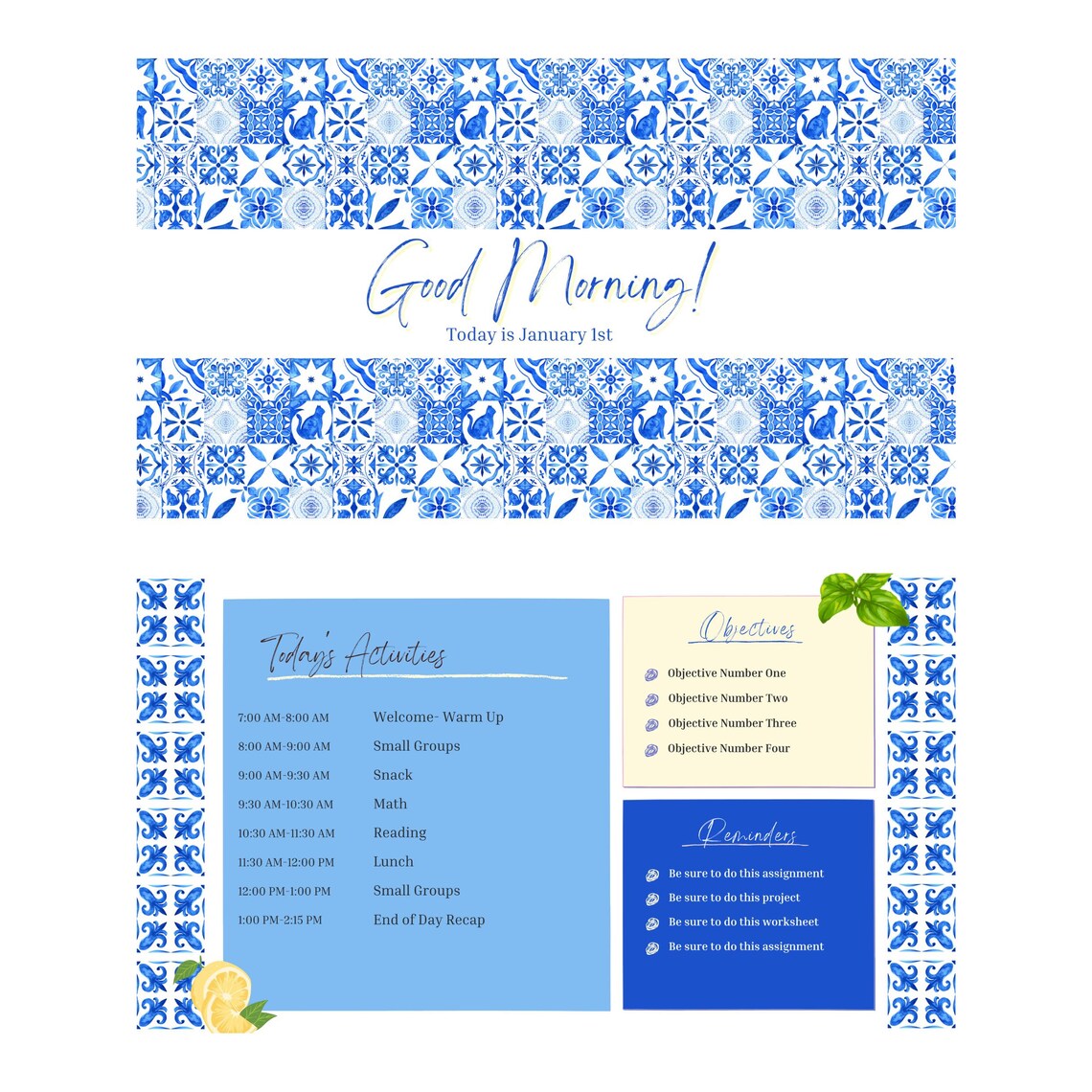 Italian Summer Daily Slide Deck | Powerpoint Slide Templates | Teaching ...