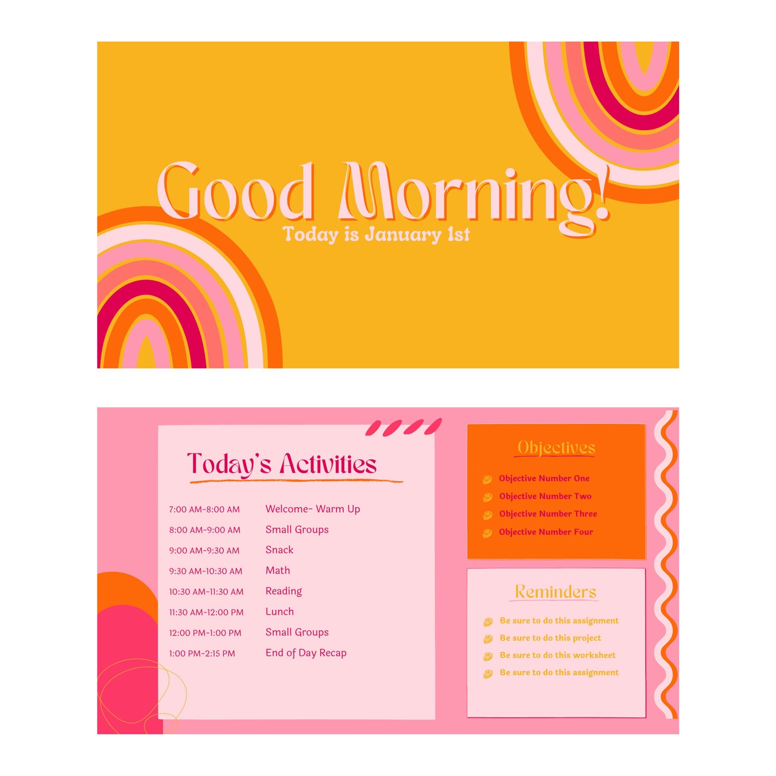 Bright Boho Daily Slide Deck | Powerpoint Slide Templates | Teaching ...