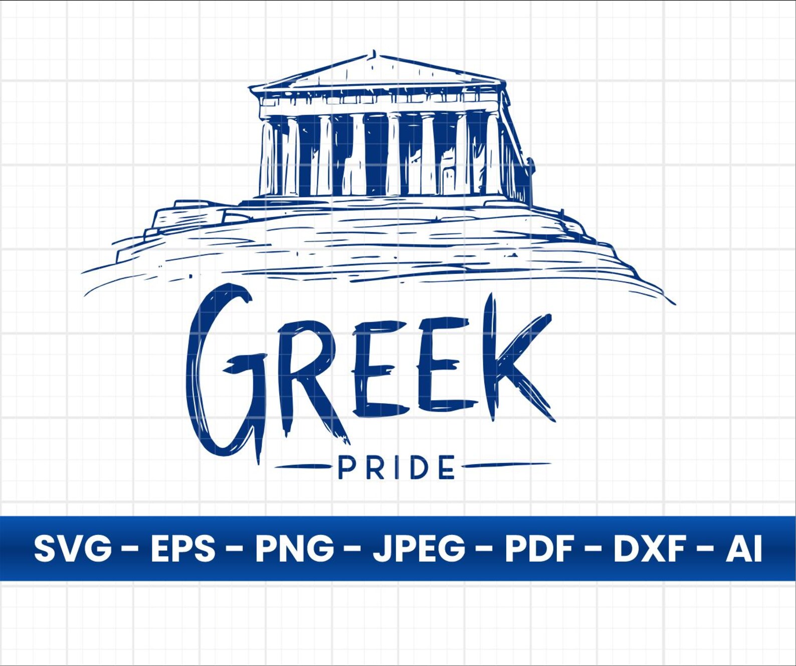 Parthenon Greek Pride SVG | Greece Independence Day Design | Hellenic Culture Digital File ...