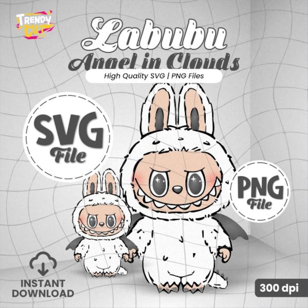 Buy White Labubu PNG Bundle, Angel Labubu SVG, Zimomo Labubu Png Svg ...