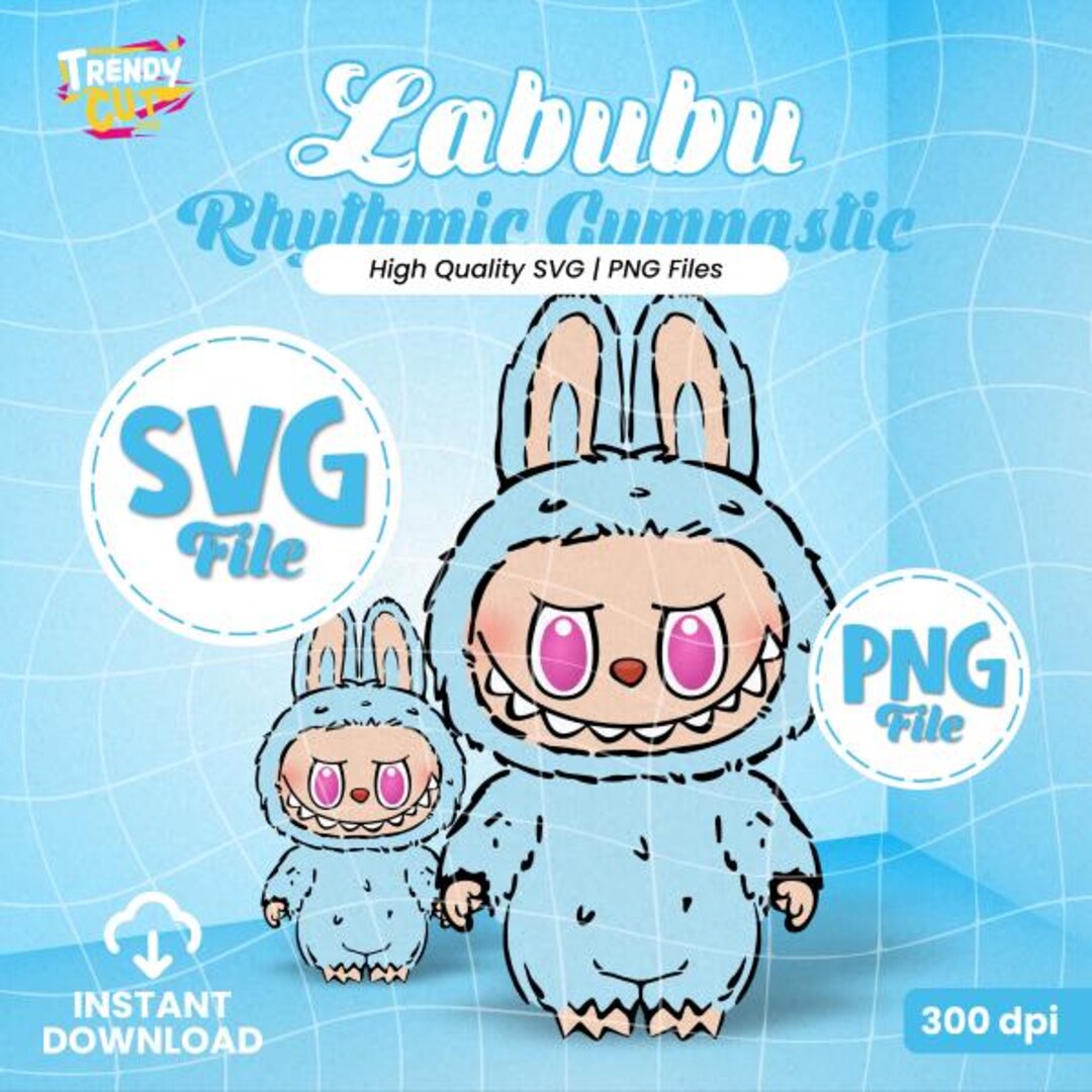 Labubu PNG, Gymnastics Labubu SVG, Sky Blue Labubu Clipart, Rhythmic ...