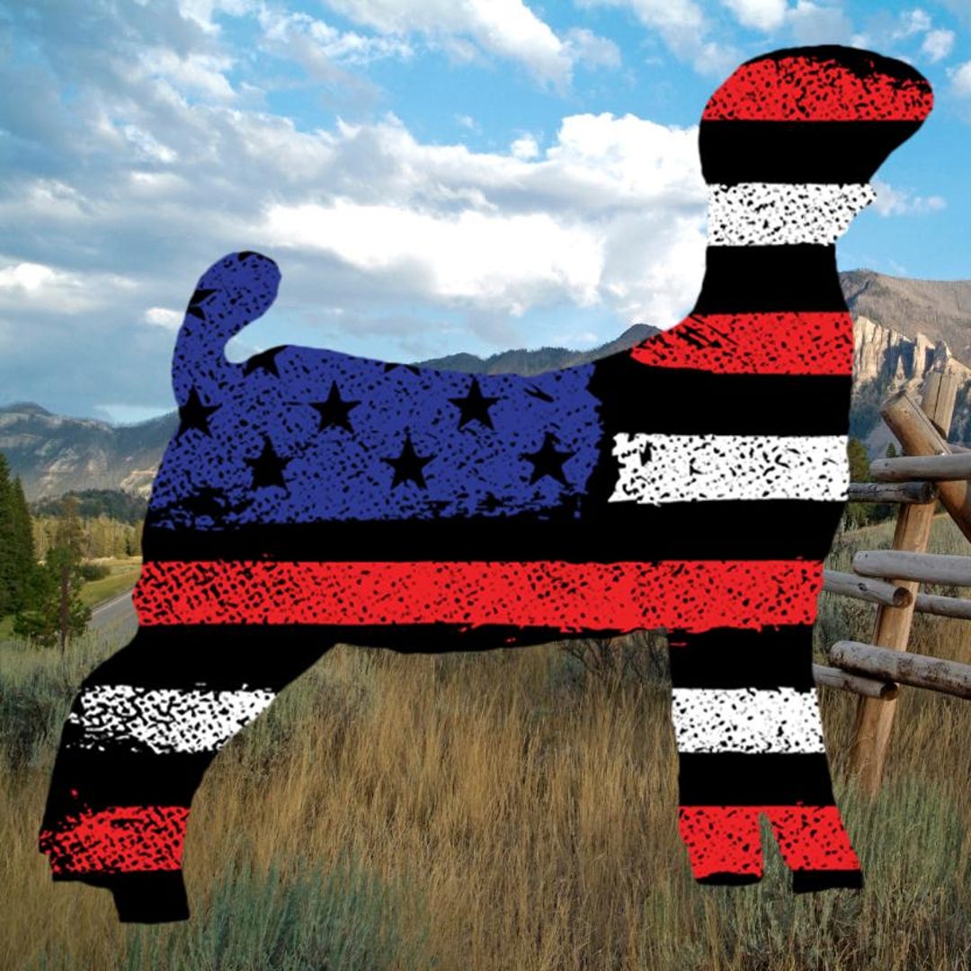 Goat American Flag Livestock Sticker | Doe Vinyl Decal | Lamb USA FLAG ...