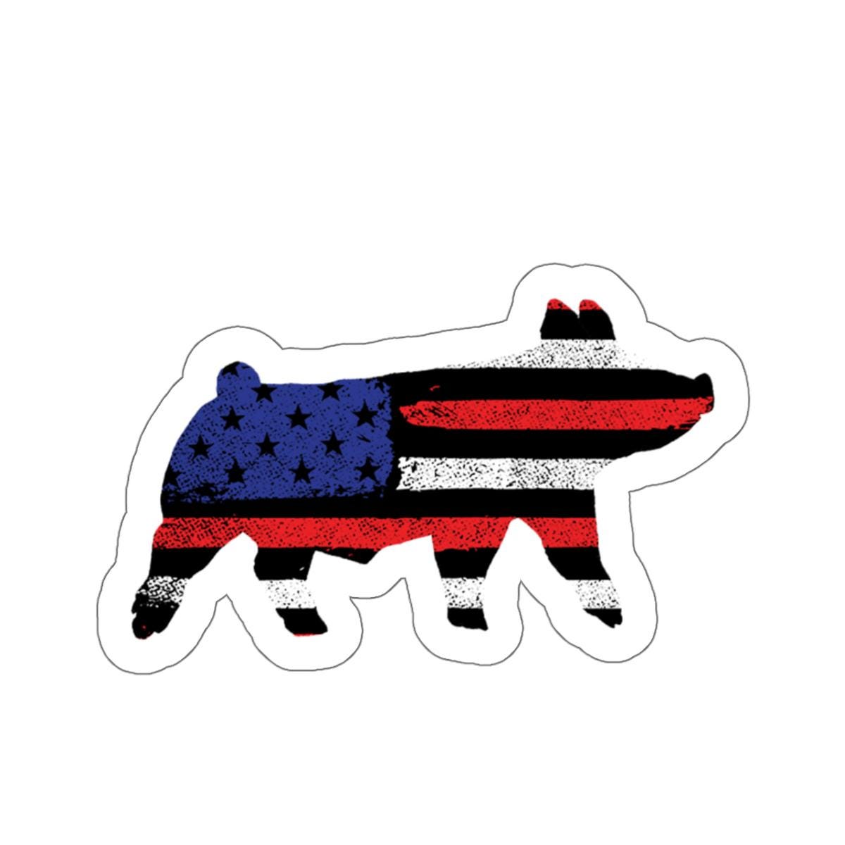 Swine American Flag Livestock Sticker | Pig Vinyl Decal | Swine USA ...
