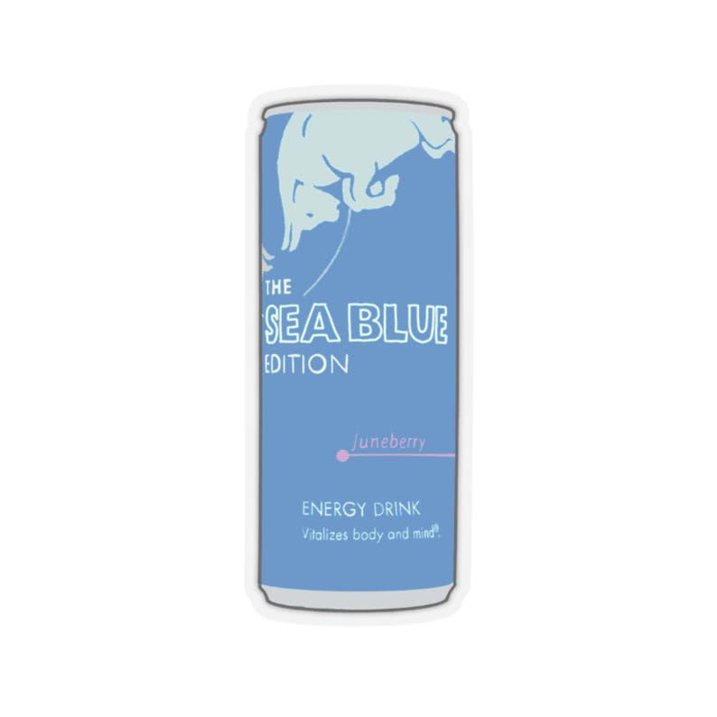 Sea Blue Red Bull Sticker - Glossy Vinyl Indoor Decor - Etsy