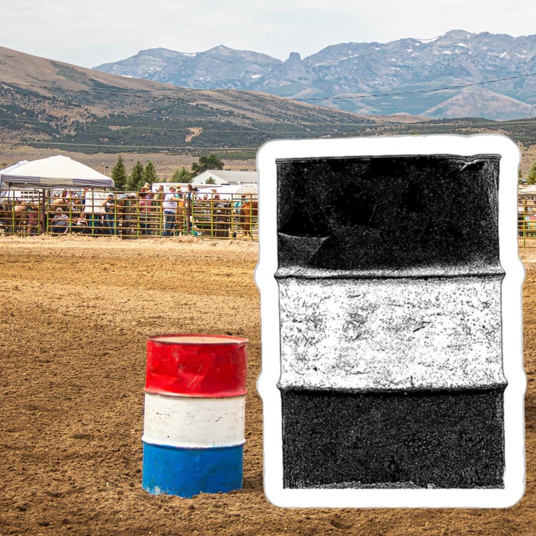 Black and White Barrel Racing Sticker, Rodeo Decor - Etsy
