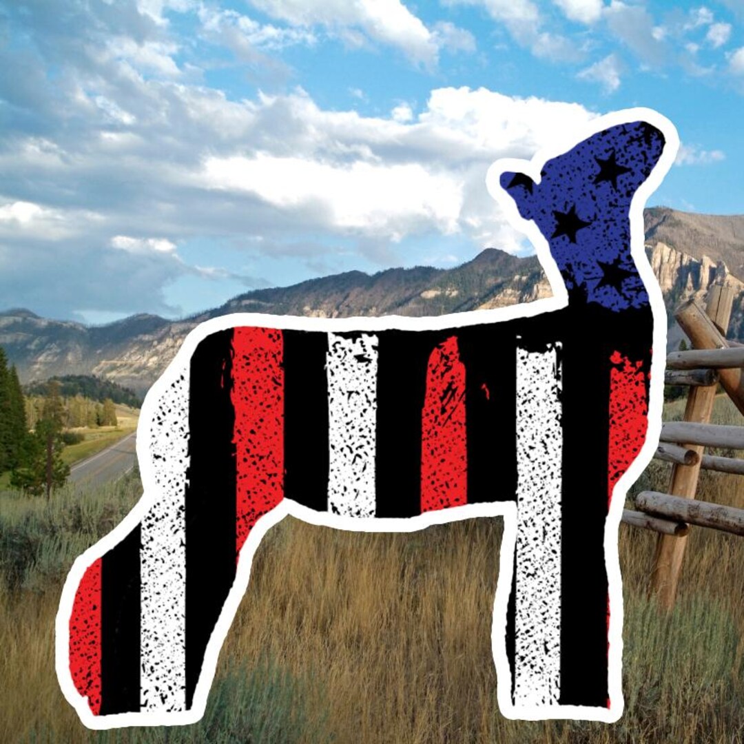 Lamb American Flag Livestock Sticker | Sheep Vinyl Decal | Lamb USA ...