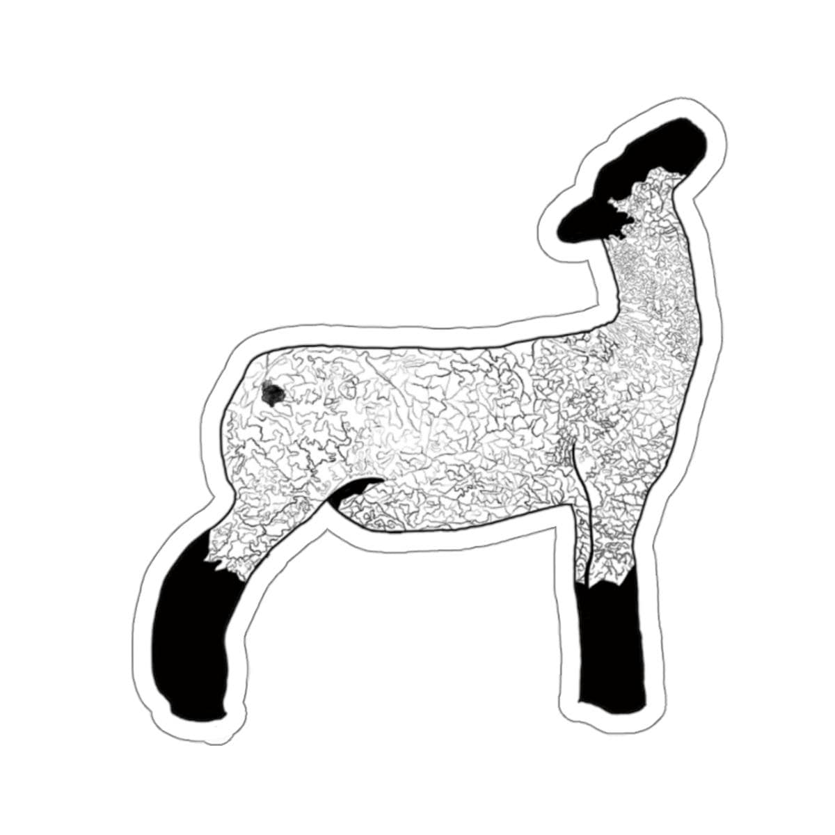 Lamb Sticker, Stock Show Sticker, Black and White Sticker, Show Lamb ...