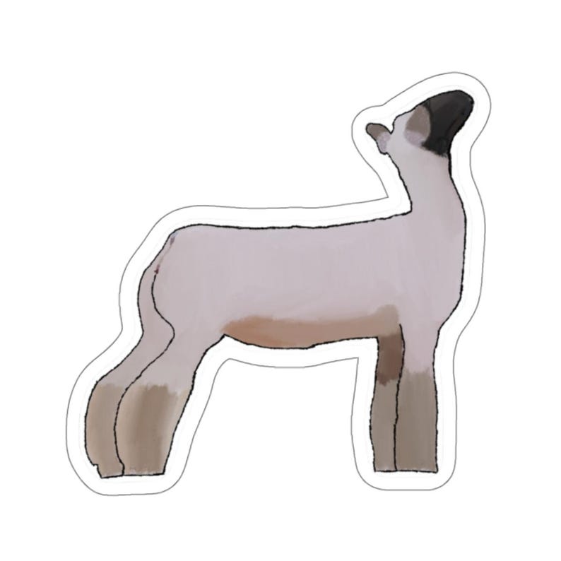 Show Lamb Sticker, Realistic Lamb Sticker, Retro Sheep Sticker, Blended ...