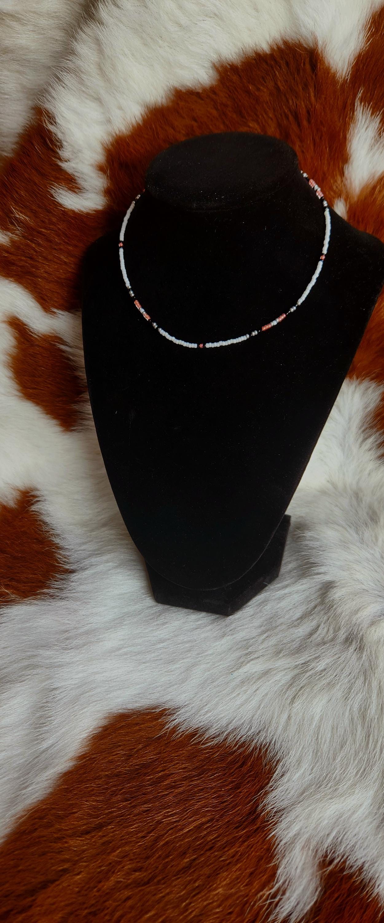 Western Beaded Choker, Seed Bead Choker, Beaded Necklas, Rodeo Mom Gift ...