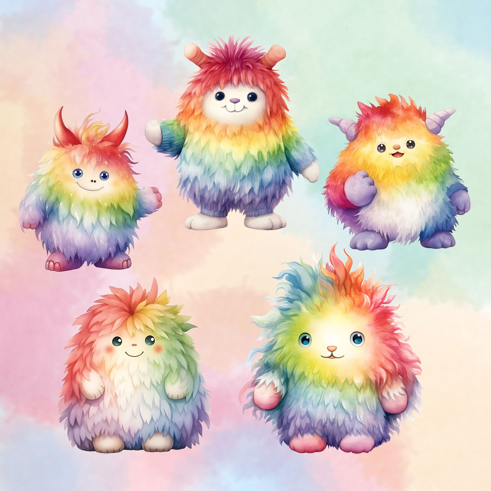 Winter Cartoon Clipart, DIGITAL DOWNLOAD, Christmas Arctic Beast Set ...
