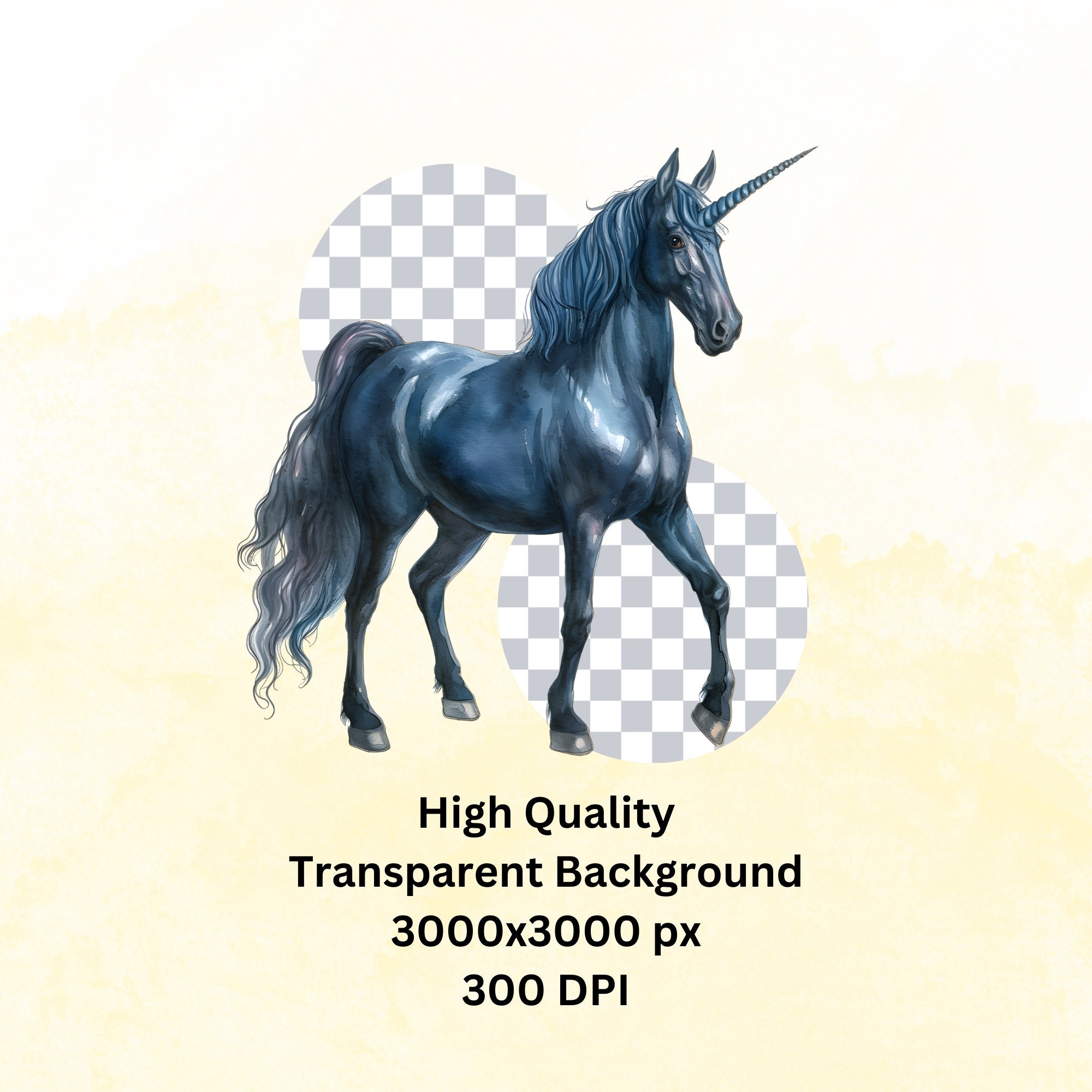 Black Unicorn Clipart, Black Unicorn Wall Art, Unicorn Clipart Set ...