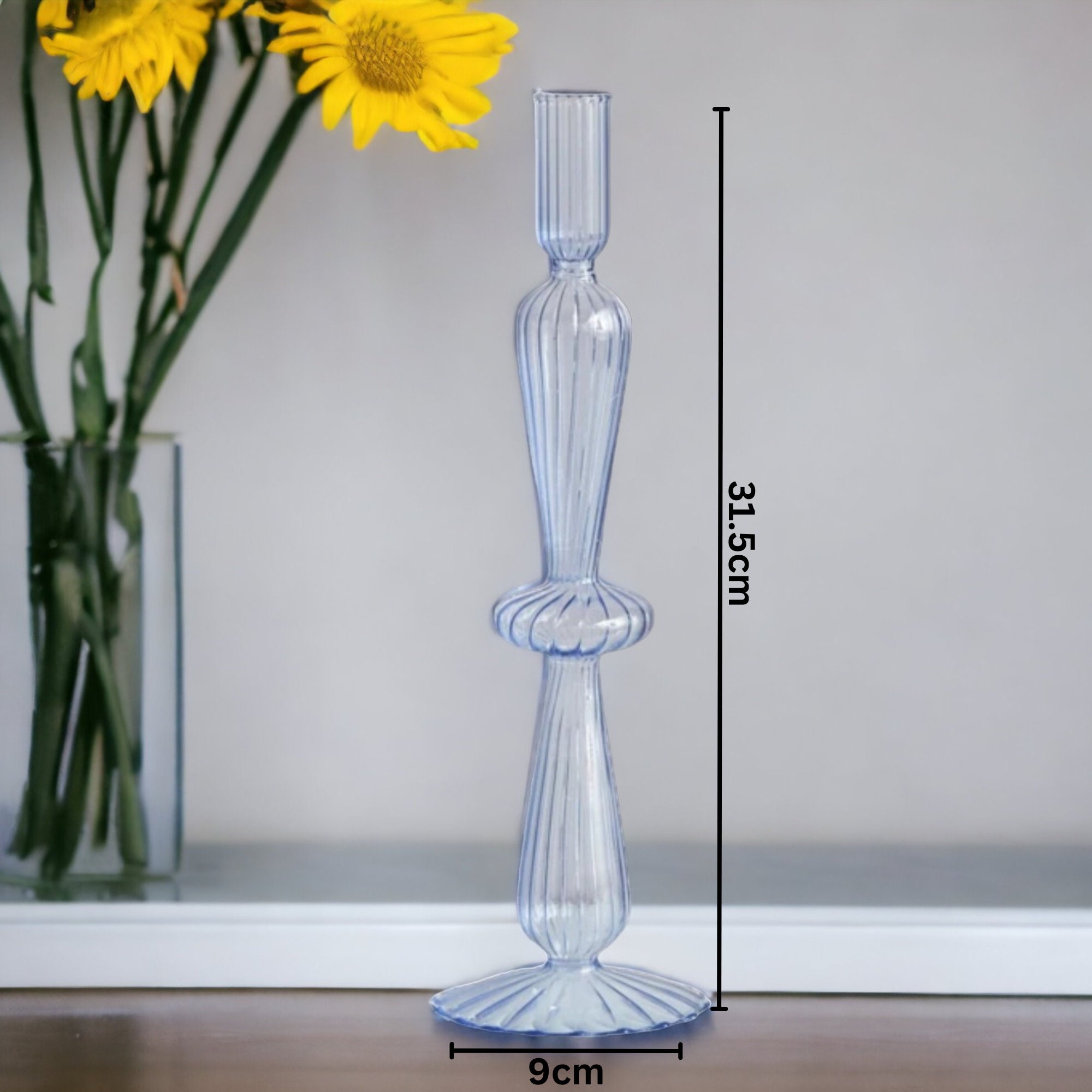 Lace Taper Glass Candlestick Holder Exquisite Candle Holder for Table ...
