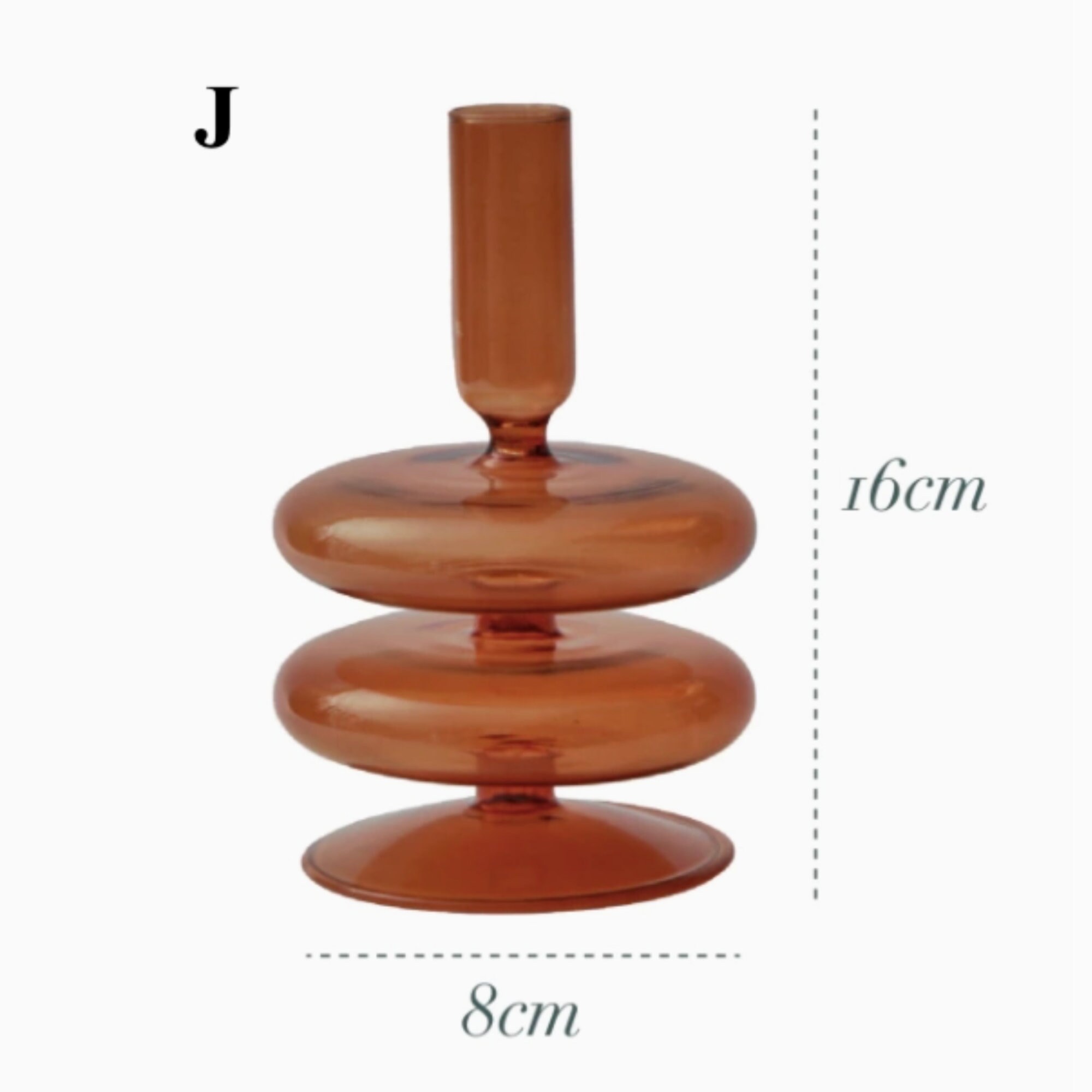 Brown Glass Candlestick Holder Candle Holder Table Home Decor Glass ...