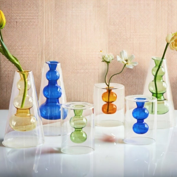 Colored Glass Vases - Etsy