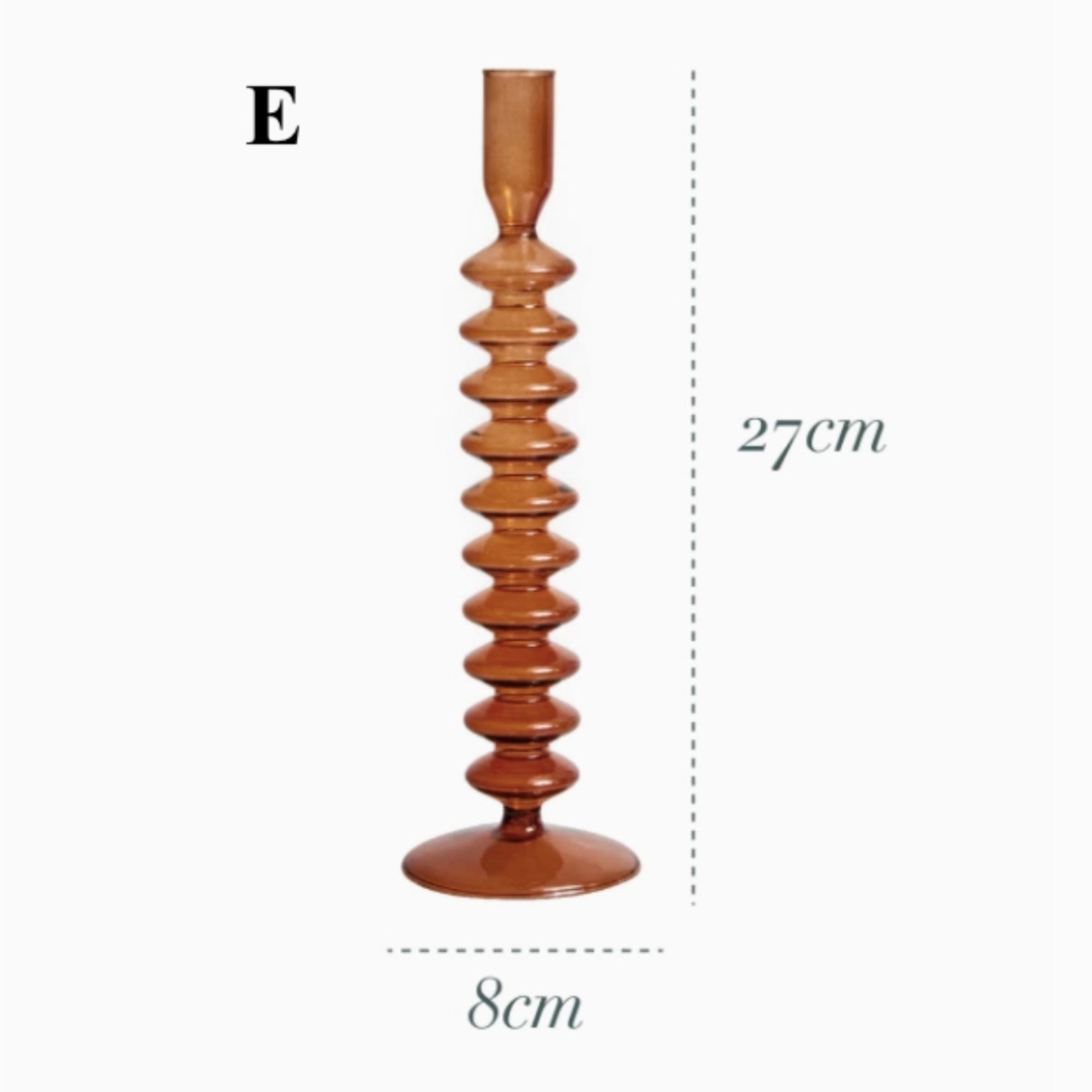 Brown Glass Candlestick Holder | Candle Holder | Table Home Decor ...