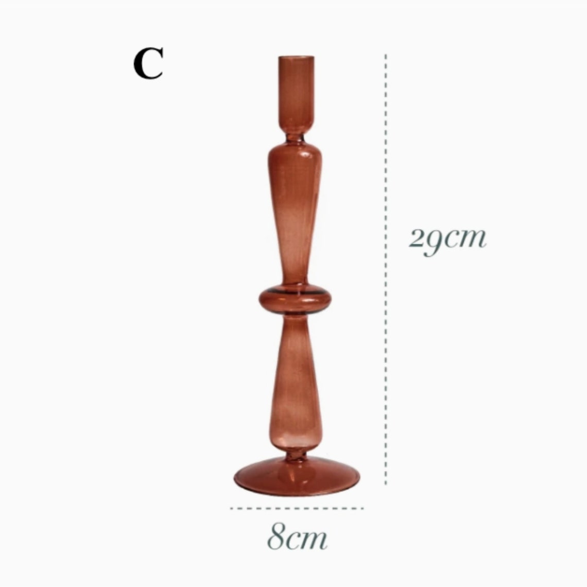 Brown Glass Candlestick Holder Candle Holder Table Home Decor Glass ...