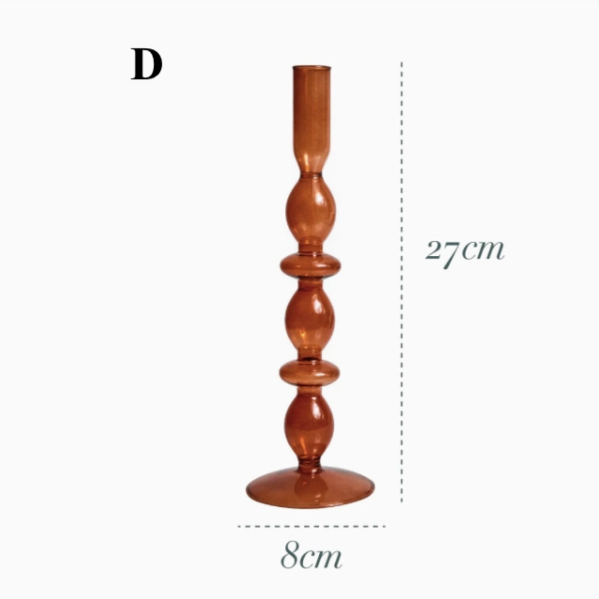Brown Glass Candlestick Holder | Candle Holder | Table Home Decor ...