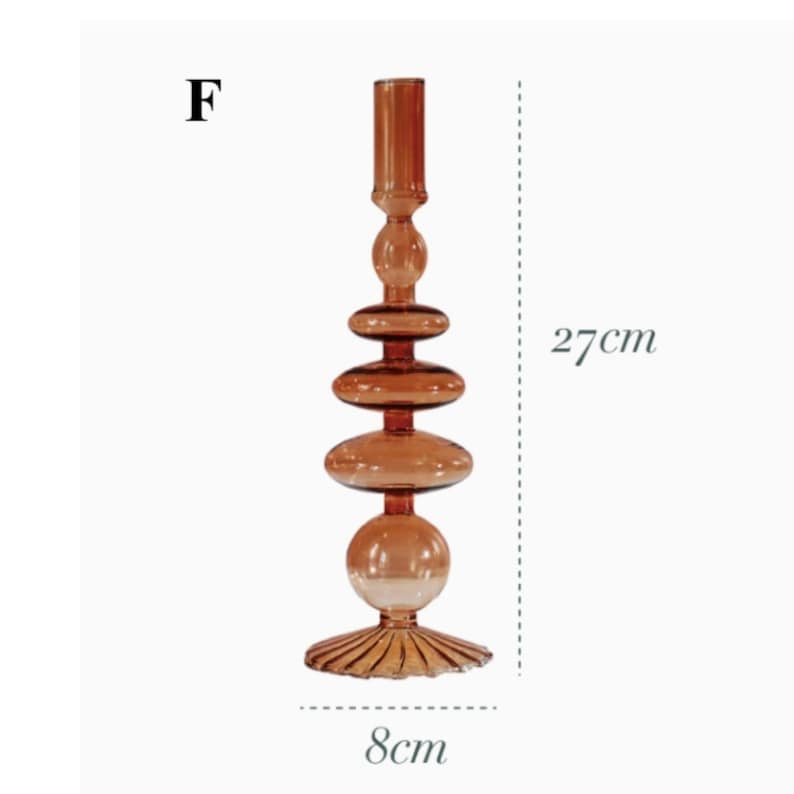 Brown Glass Candlestick Holder Candle Holder Table Home Decor Glass Candlesticks Glass Vase ...