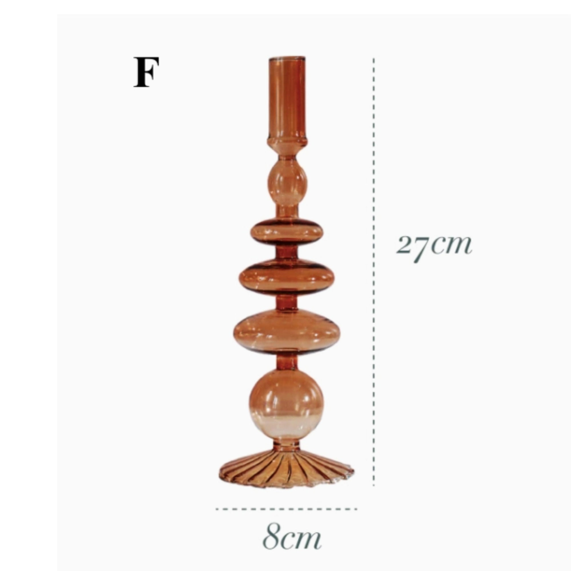 Brown Glass Candlestick Holder | Candle Holder | Table Home Decor ...