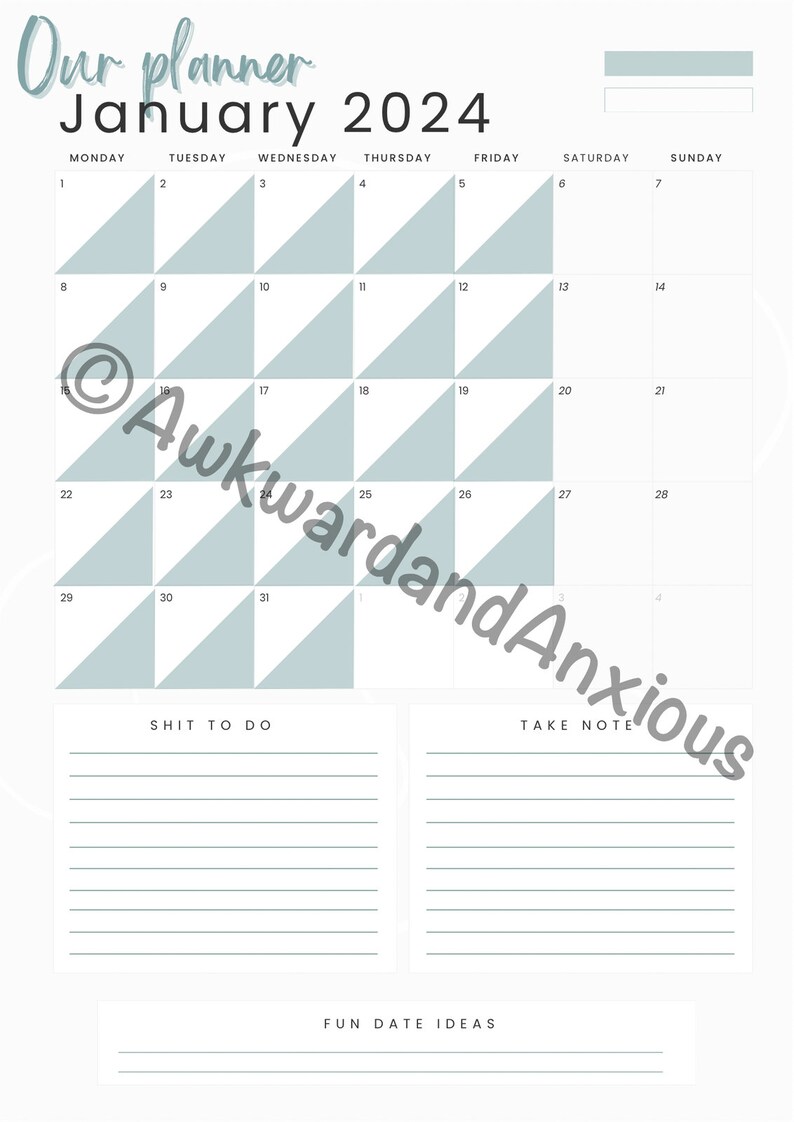2024 Planner for Couples - Blue - Etsy