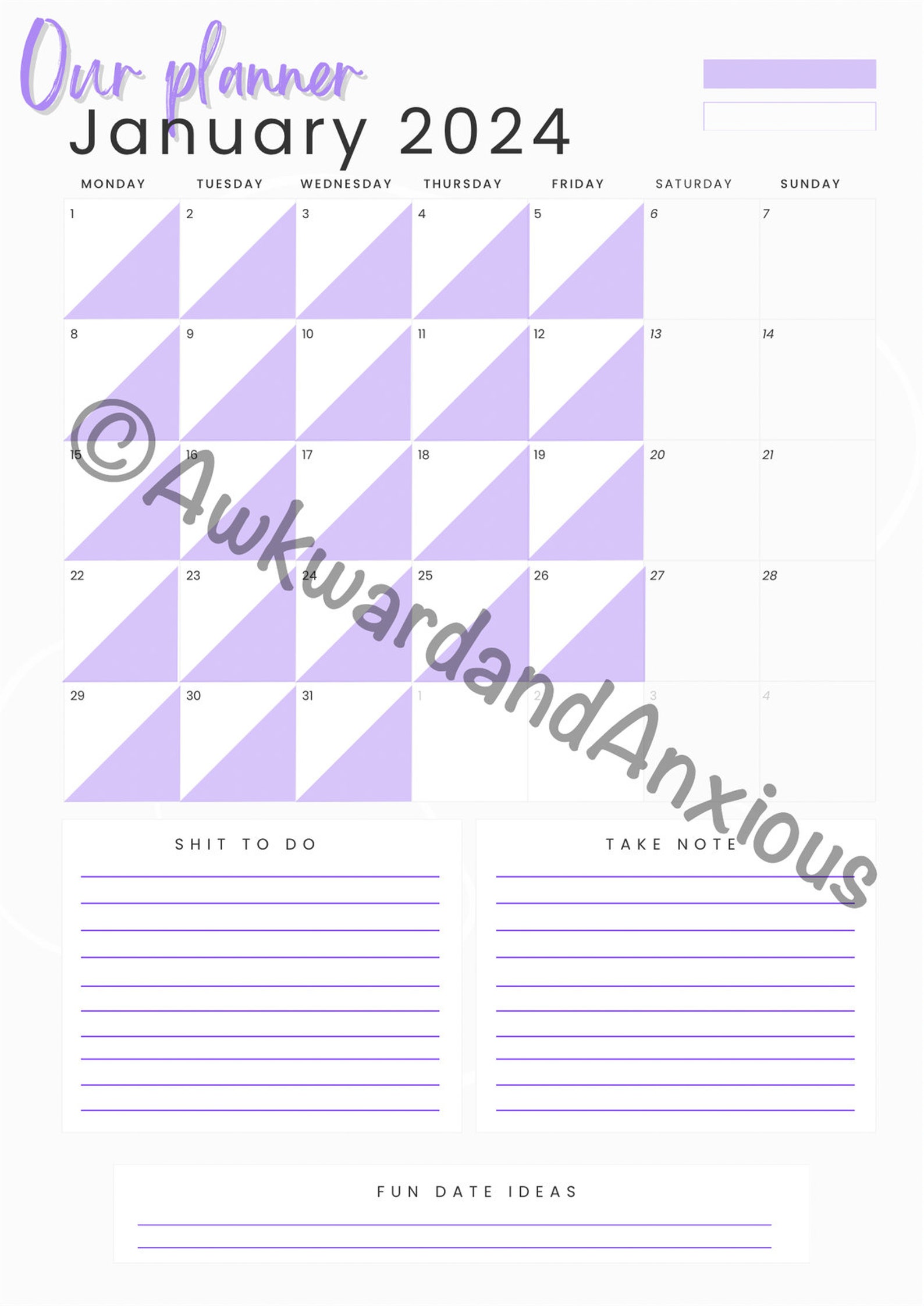 2024 Planner for Couples - Blue - Etsy