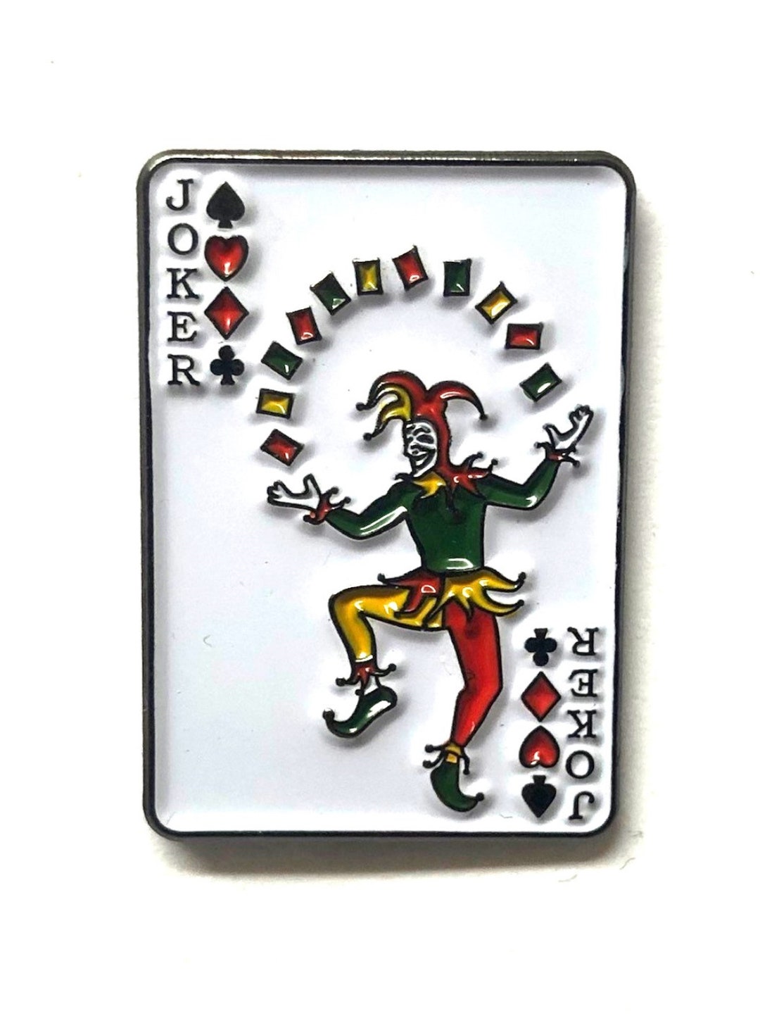 Joker Playing Card Pin Badge Metal and Enamel - Etsy