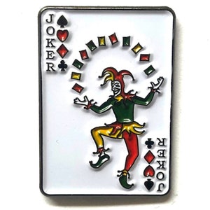 Joker Playing Card Pin Badge Metal and Enamel - Etsy