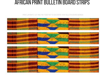 African Print Bulletin Board Strips Classroom | Workspace Decor - Etsy