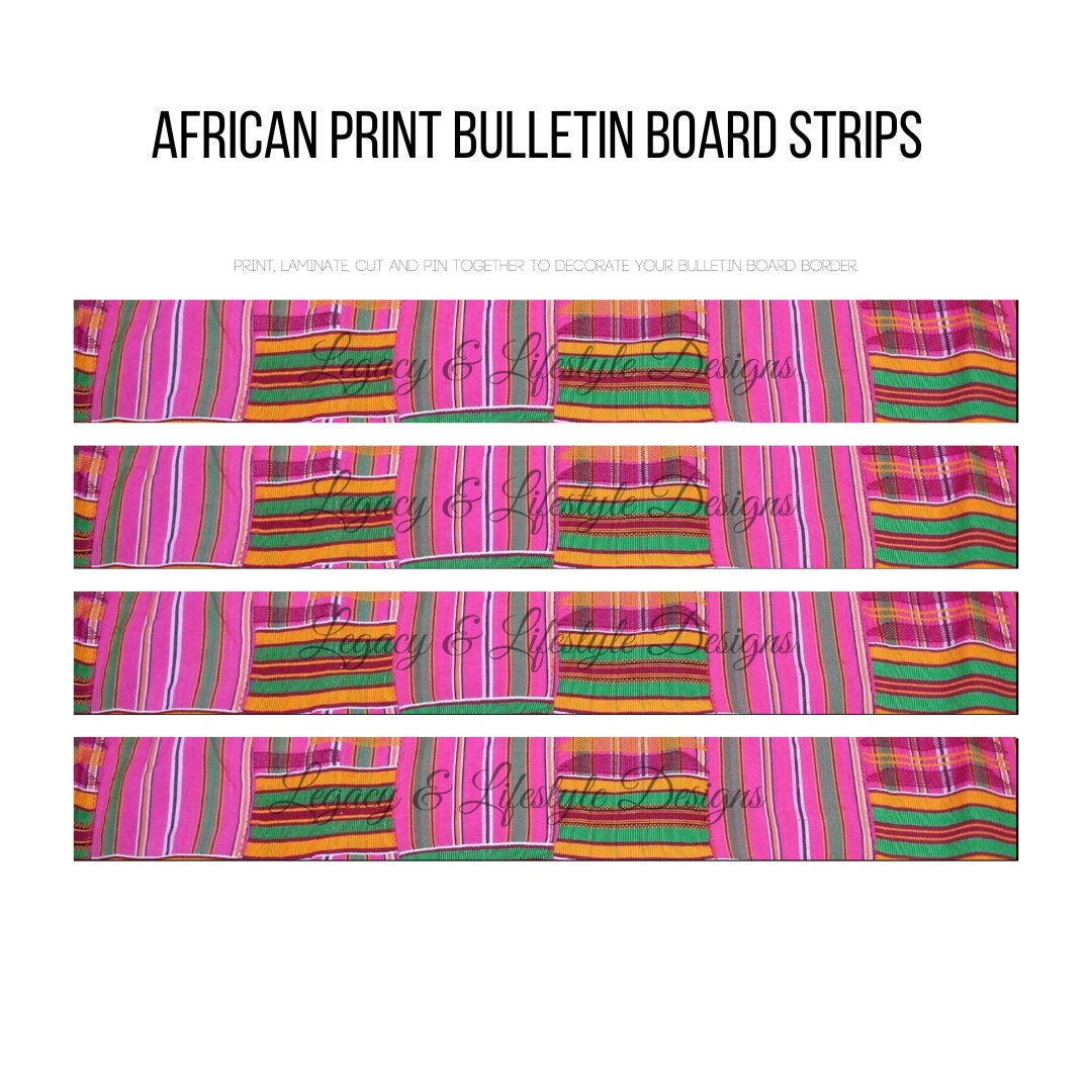 African Print Bulletin Board Strips Classroom | Workspace Decor - Etsy