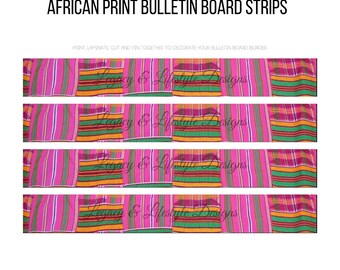 African Print Bulletin Board Strips, Classroom | Workspace Decor - Etsy