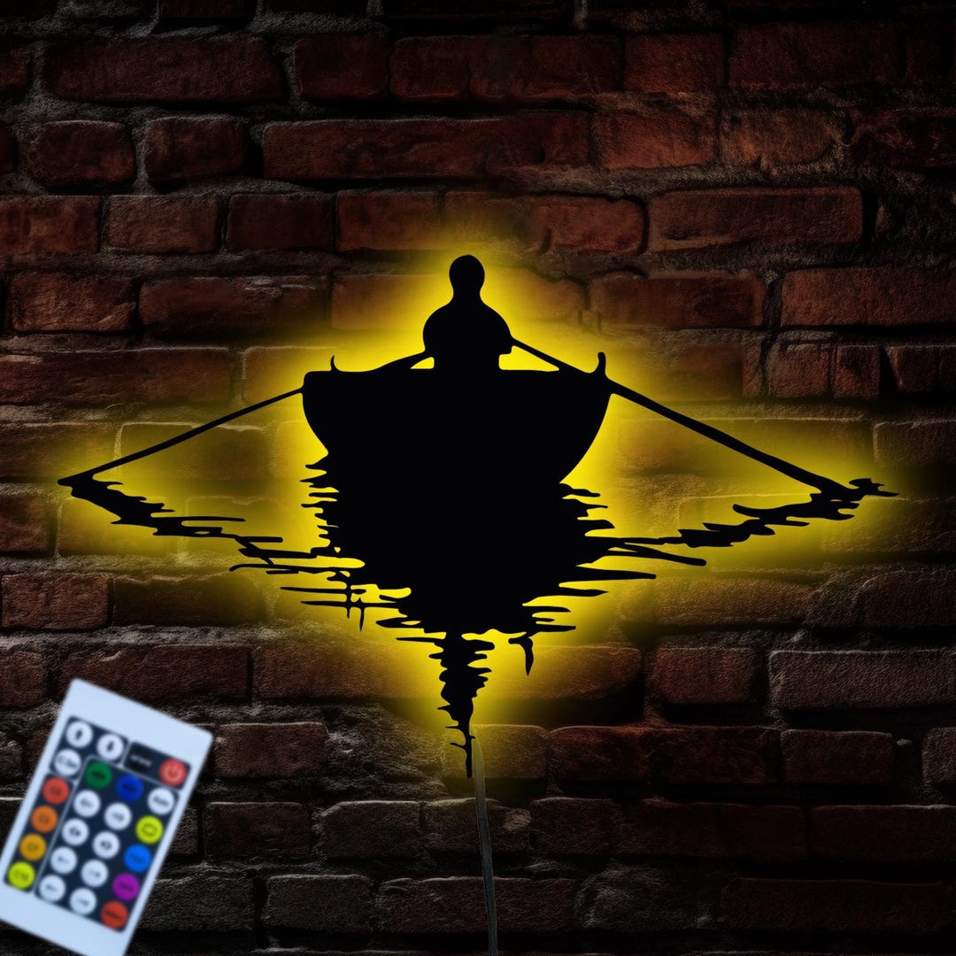 Boat Metal Decor LED Light, Seaman LED Sign, Sea Life Artwork, Fisher ...