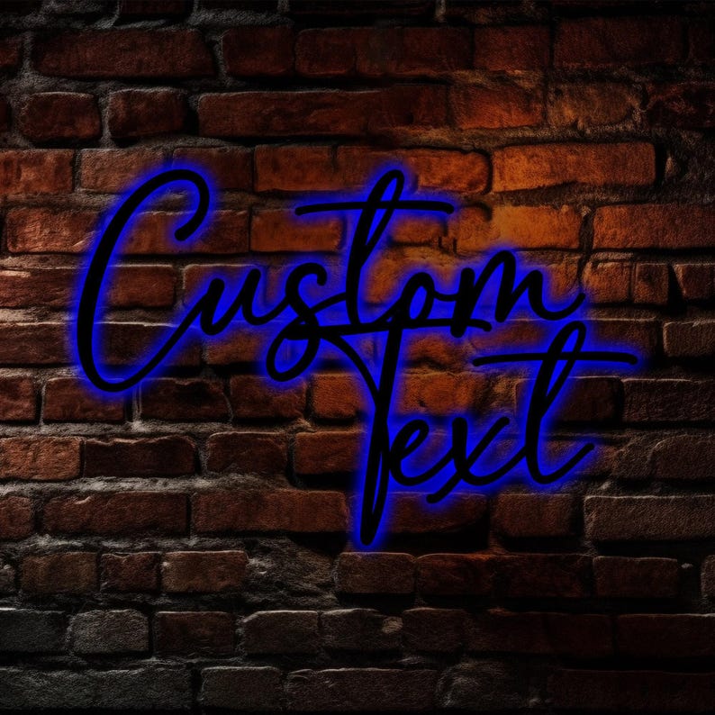 Letrero de pared personalizado de metal con luz LED, tu texto ...