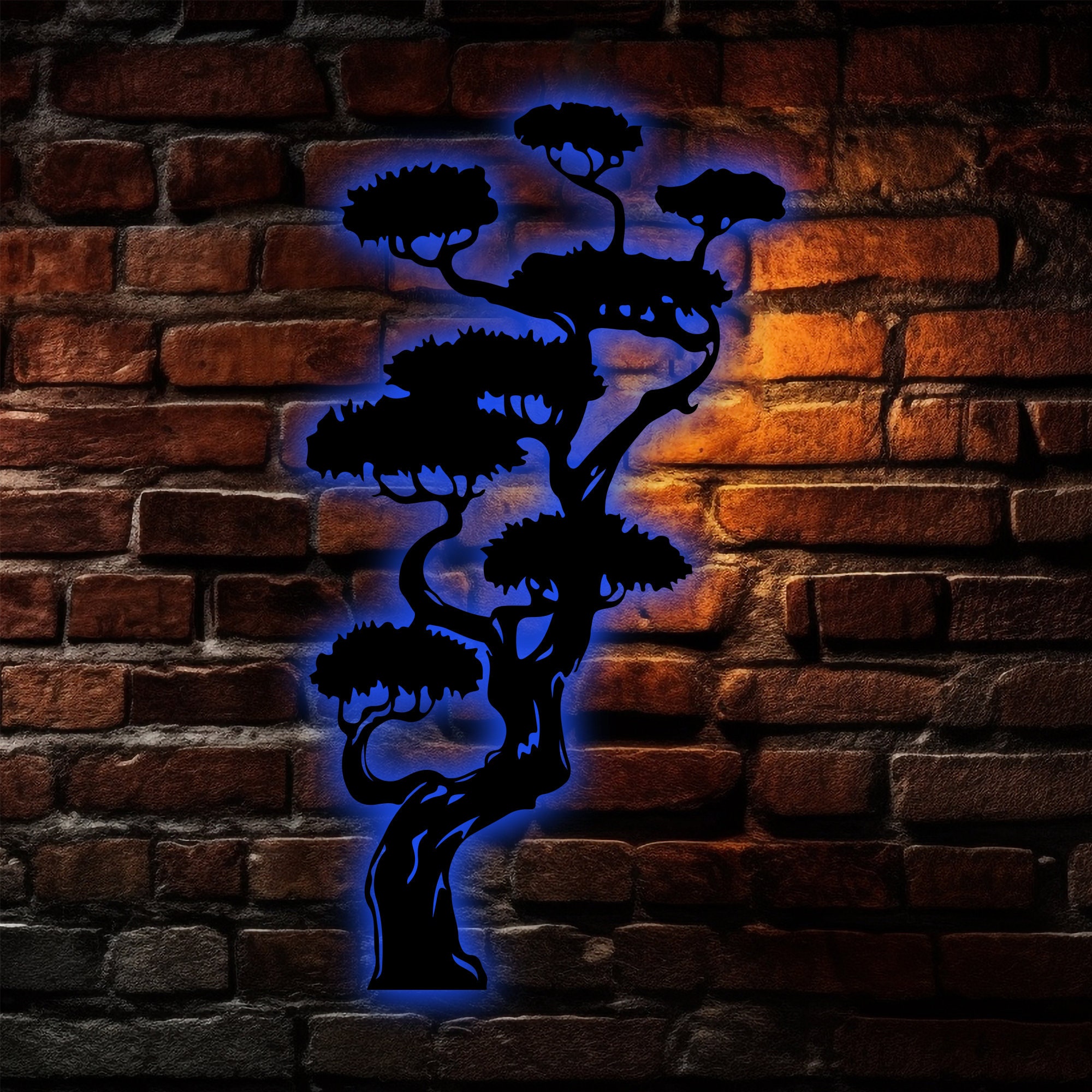 Tree Metal Wall Art LED Lights, Light up Bonsai Wall Decor, Nature ...