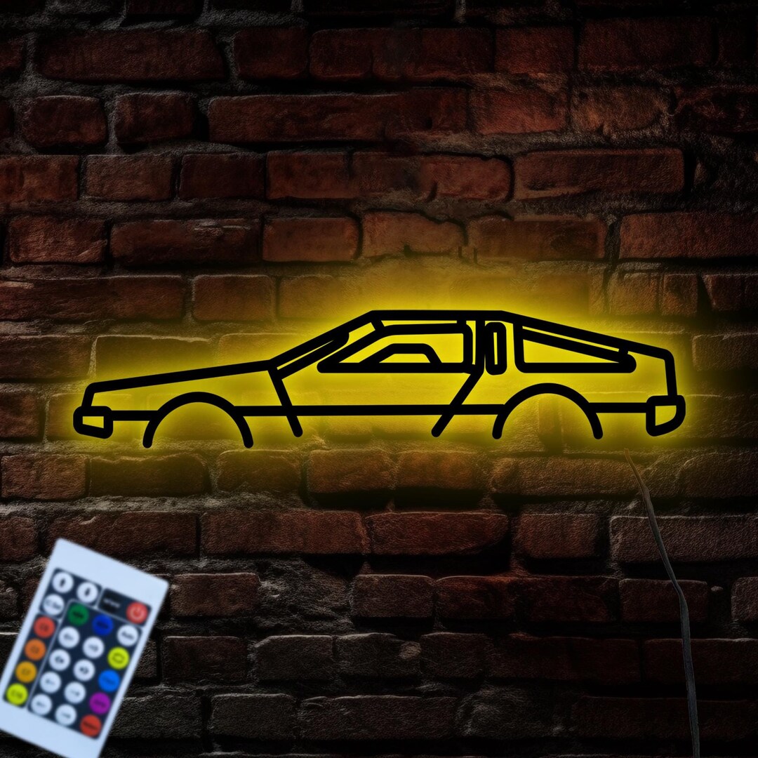 Iconic Metal Car Wall Decor LED Light, Mancave Car Decor, Cult Car Sign ...