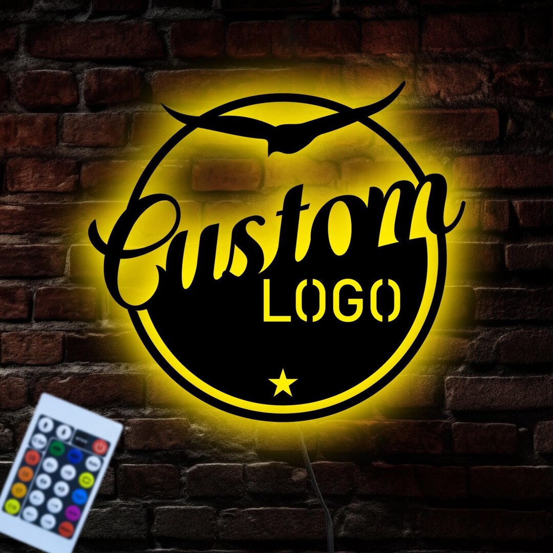 Custom Backlit Sign for Business Metal Sign, Personalized Logo Name ...