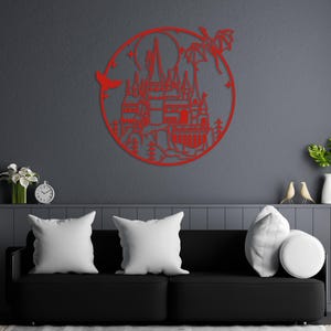 Wizard Magic School Metal Wall Art, Movie Fan Gift, Witch and Wizard ...