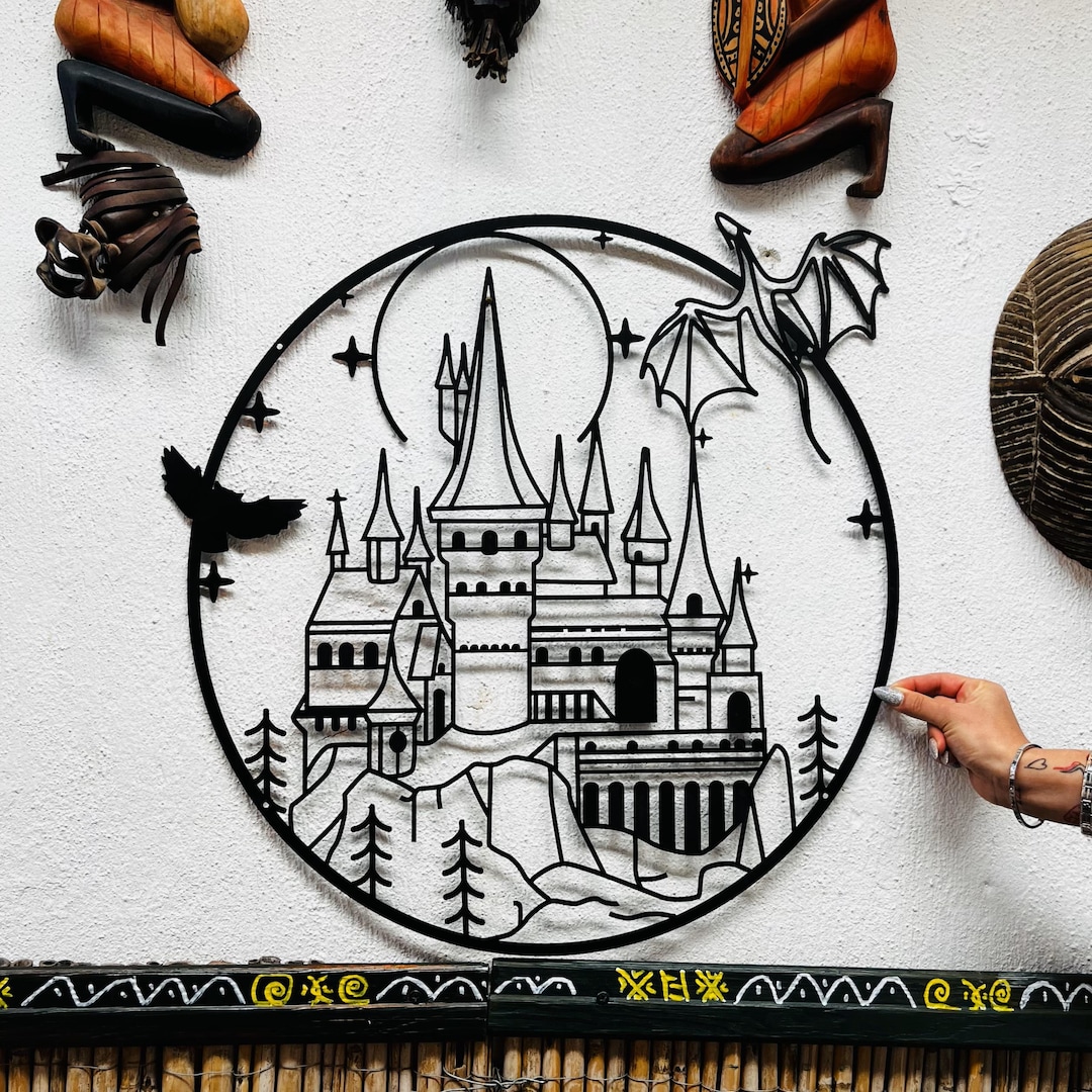 Wizard Magic School Metal Wall Art, Movie Fan Gift, Witch and Wizard ...