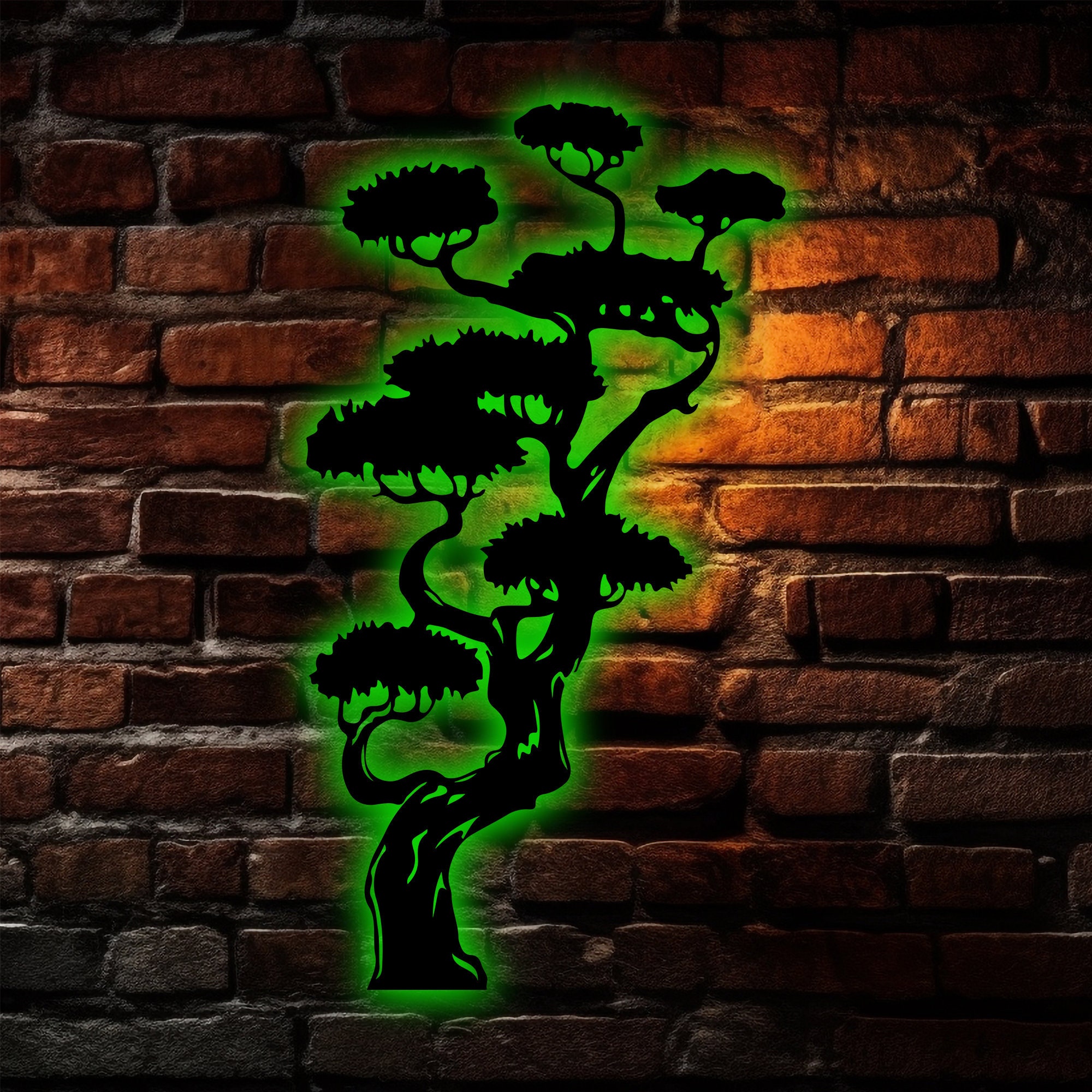 Tree Metal Wall Art LED Lights, Light up Bonsai Wall Decor, Nature ...