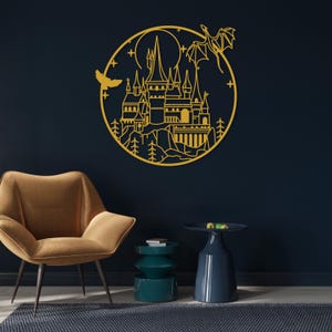 Wizard Magic School Metal Wall Art, Movie Fan Gift, Witch and Wizard ...