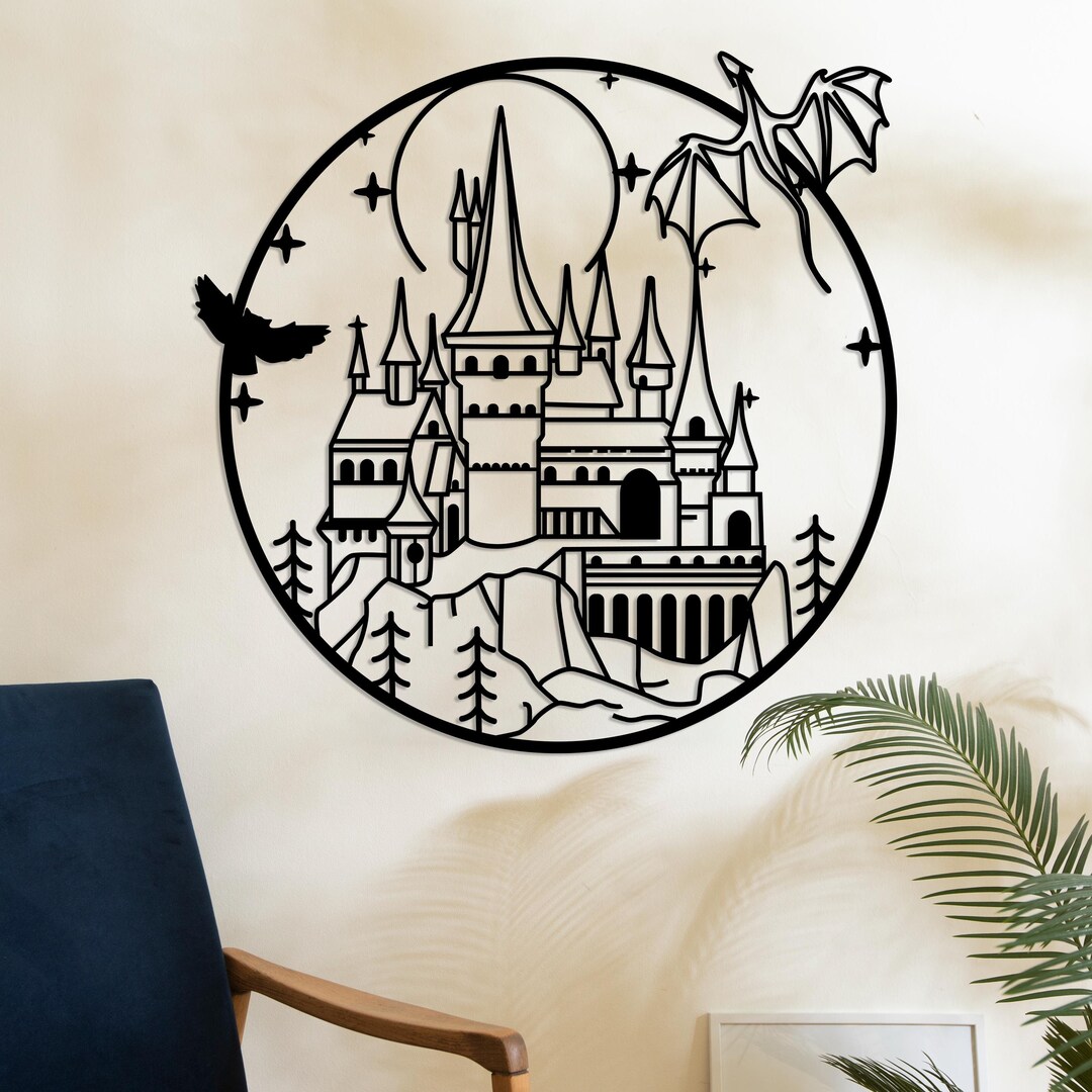 Wizard Magic School Metal Wall Art, Movie Fan Gift, Witch and Wizard ...