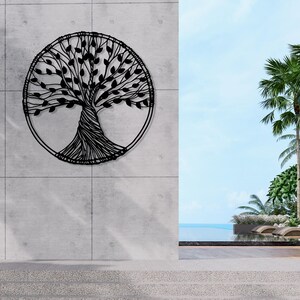 Tree of Life Metal Wall Decor, Round Tree of Life Wall Art, Tree Sign ...