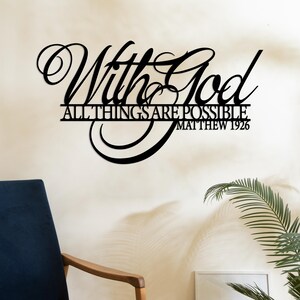 With God All Things Are Possible Metal Wall Decor, Christian Gift ...