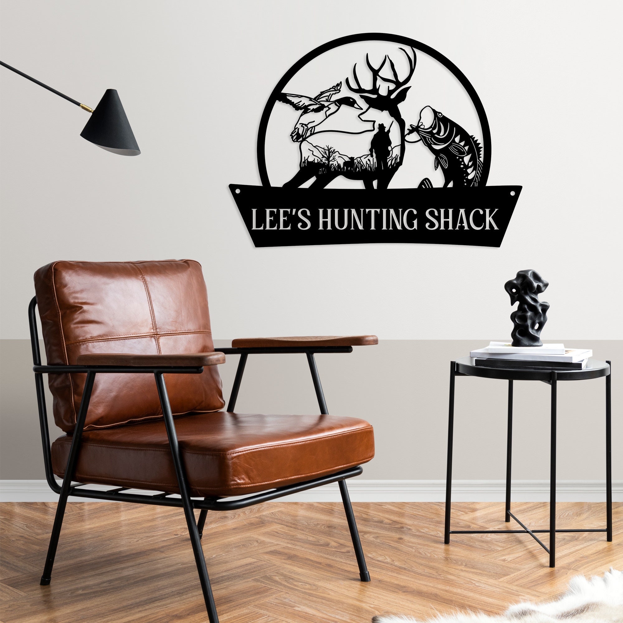Personalized Hunting Shack Metal Wall Sign Led Light, Custom Hunting ...