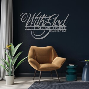 With God All Things Are Possible Metal Wall Decor, Christian Gift ...