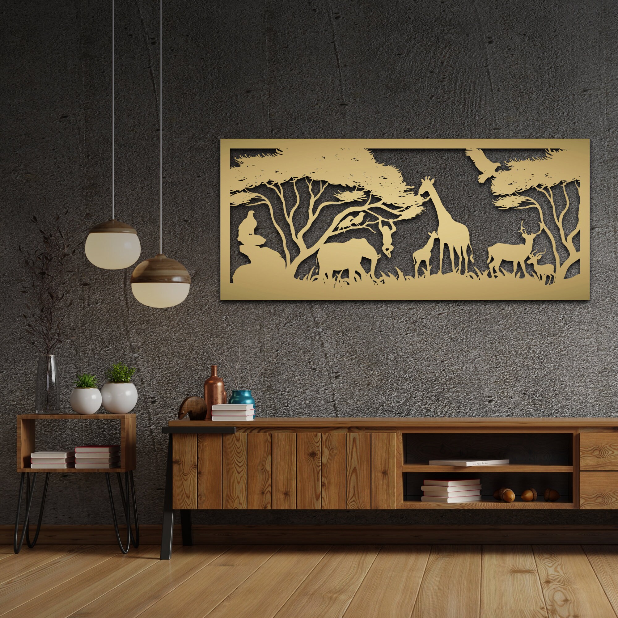 Africa Metal Wall Decor, Nature Metal Decor, Safari Animals Wall Art ...