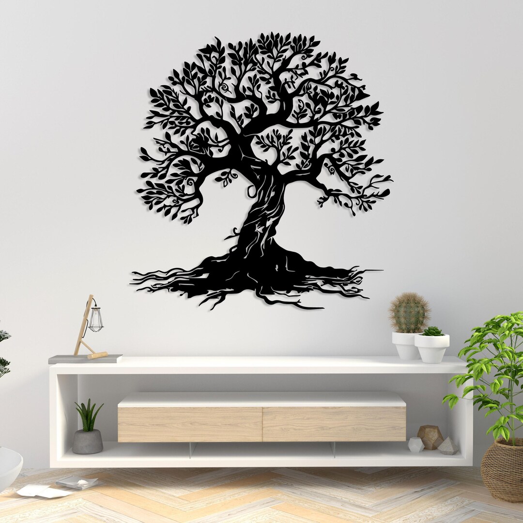 Steel Tree of Life Wall Art, Large Tree Wall Sign, Tree Wall ...