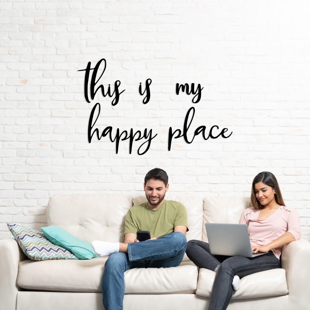 This is My Happy Place Metal Wall Sign, Happy Home Sign Gift, Living ...