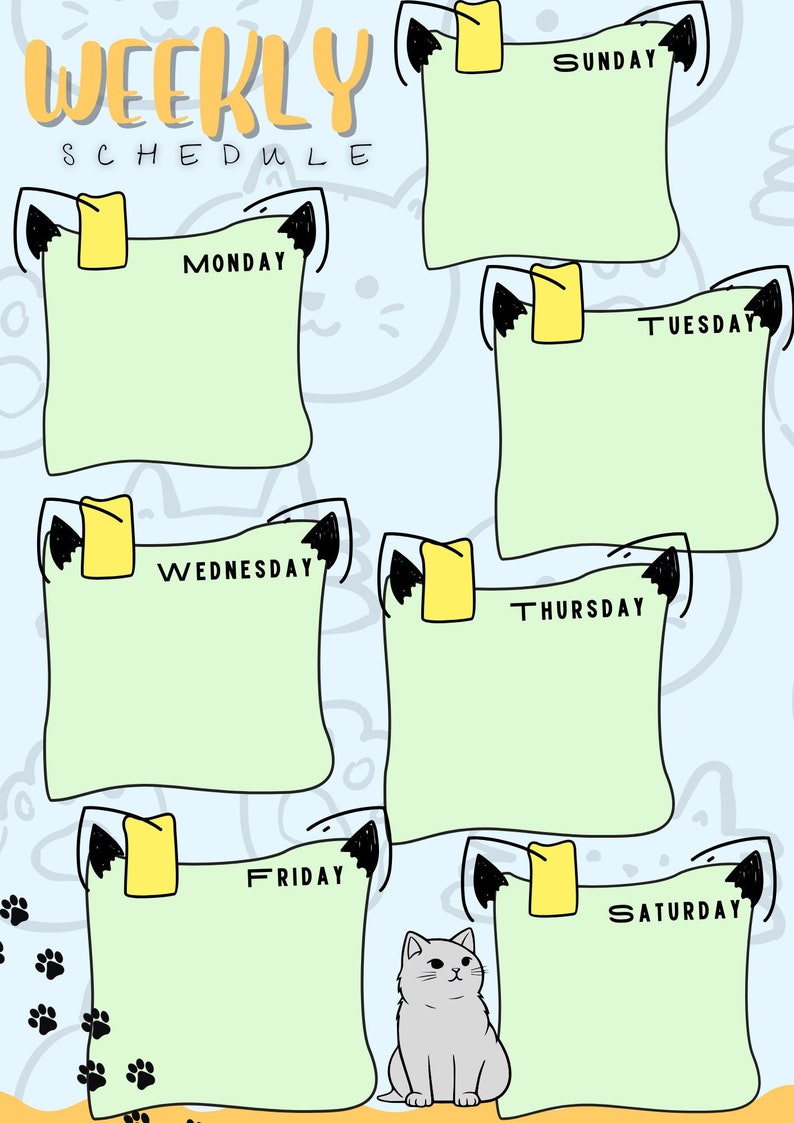Weekly Planner - Cat Edition - Etsy
