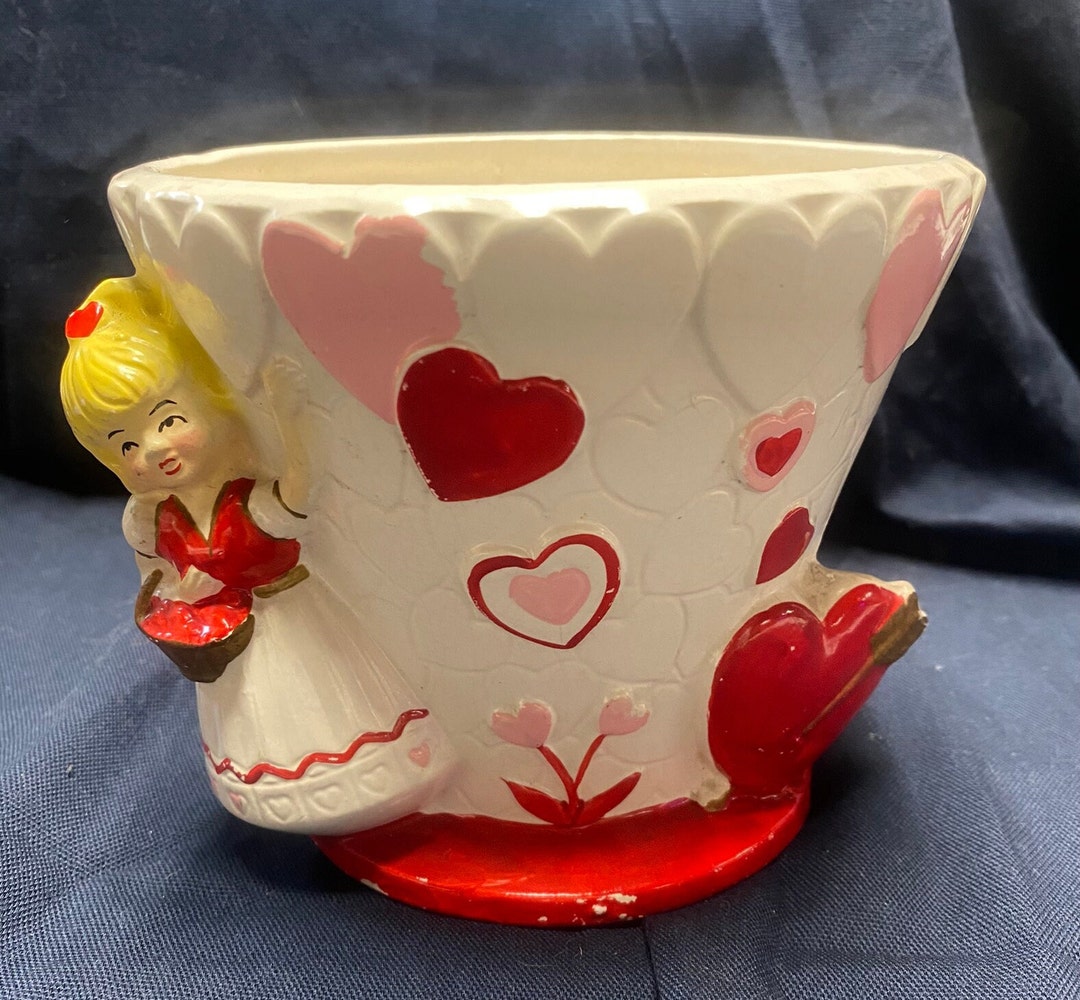 Vintage Valentines Planter - Etsy
