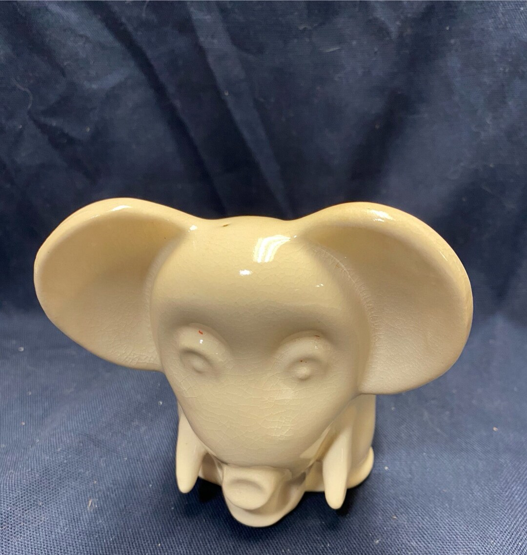 Vintage Tan Elephant Planter - Etsy